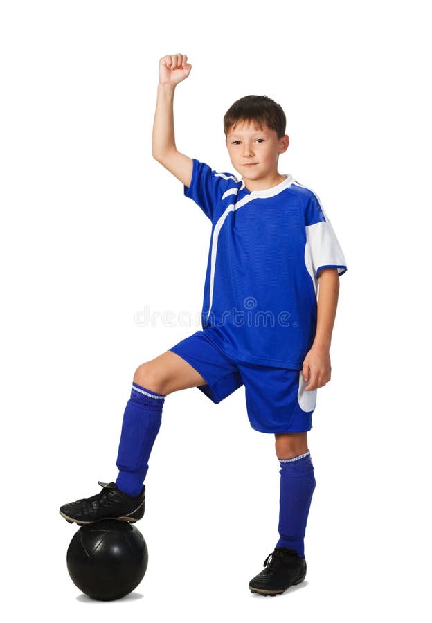 A Young Boy Football Player Stock Photo - Image of childhood, playing ...