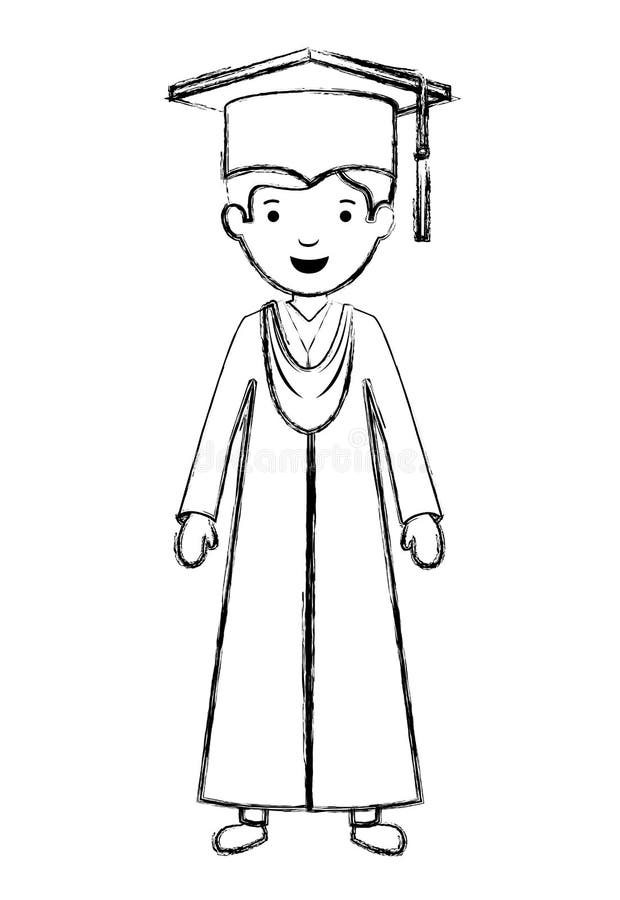 Young Boy Graduate Character Stock Vector - Illustration of smile ...