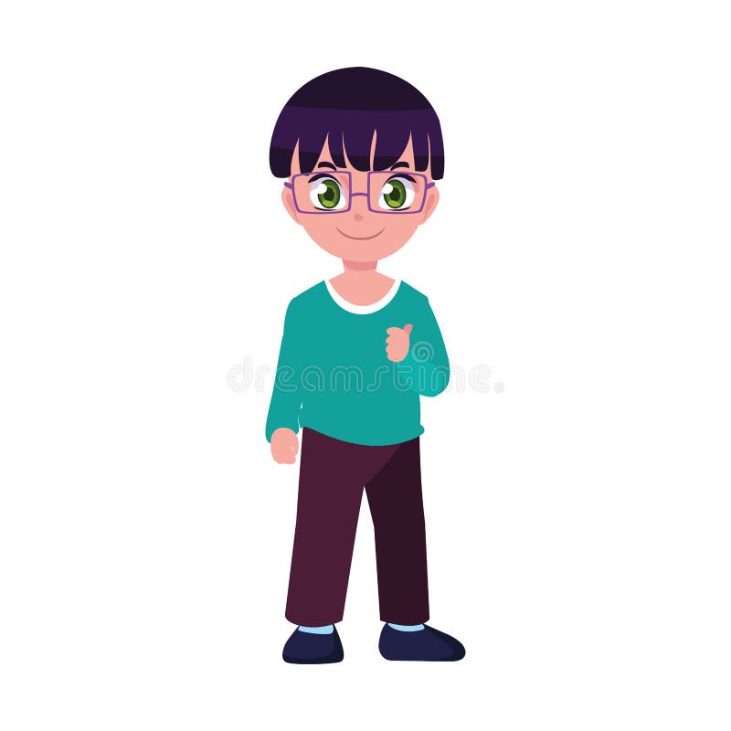 Young Boy Happy Character Standing Stock Illustration - Illustration of ...