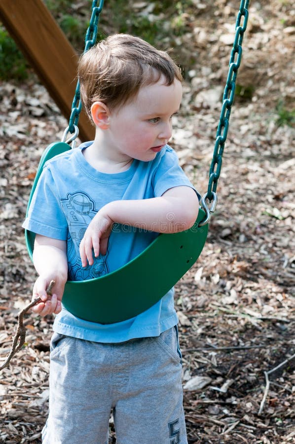Young Boy Having Fun on a Swing Stock Image - Image of person, baby ...