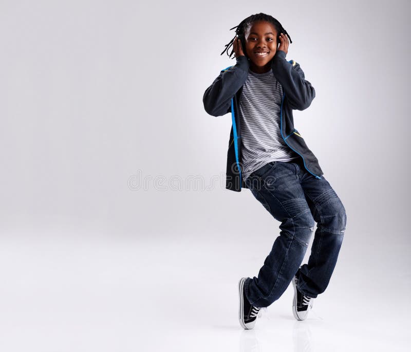 Mr. Hip Hop. a Young Boy Hip-hop Dancing in the Studio. Stock Photo ...