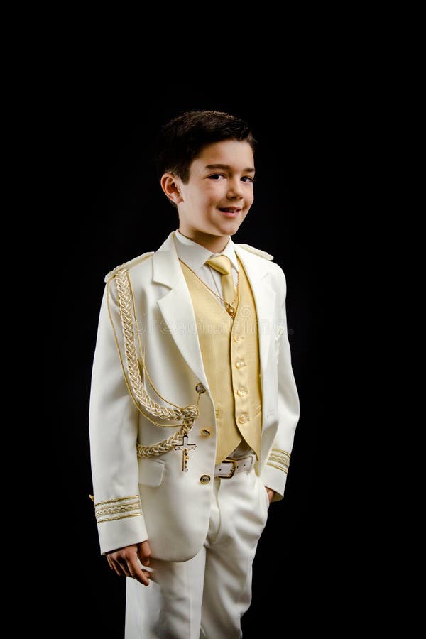 Young Boy Praying in His First Communion Stock Photo - Image of ...