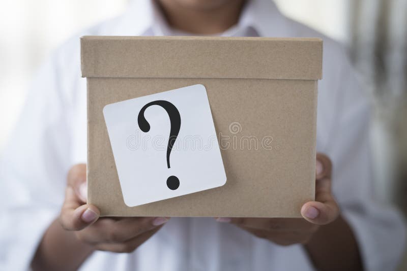 Box with White Note Question Mark - Suprise Concept Stock Photo - Image ...