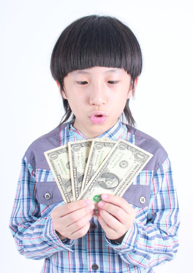 Young boy holding money stock image. Image of little - 72915171