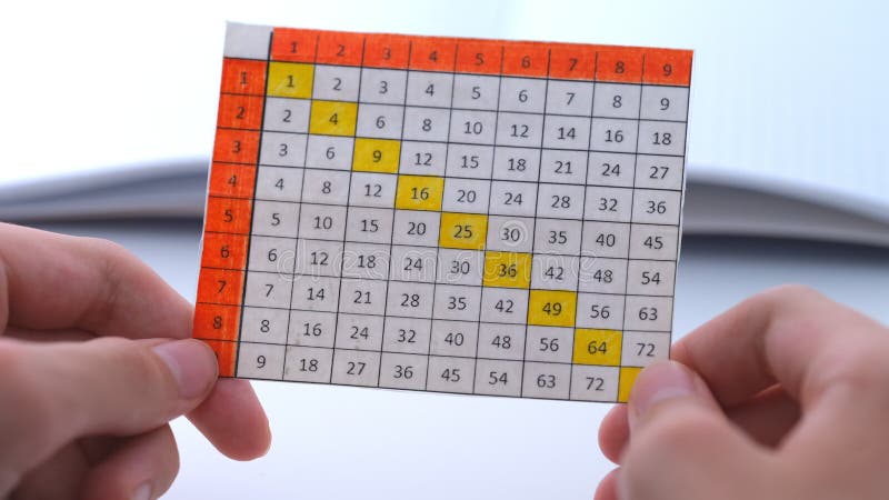 A Young Boy Holding a Multiplication Table in His Hands. Stock Footage ...