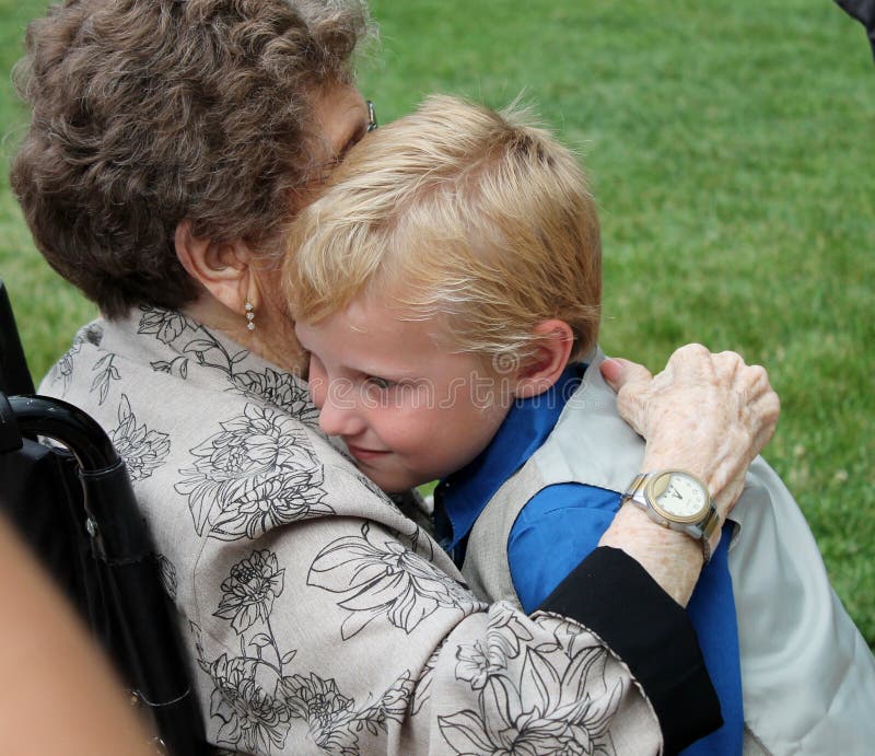Young Boy Hugging His Grandma Editorial Photo - Image of watch, woman ...