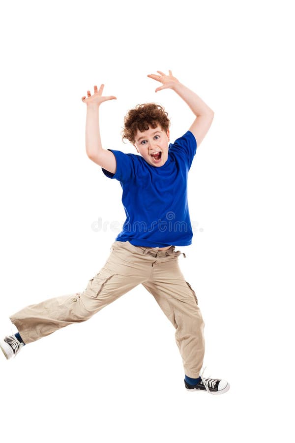 Young boy jumping up stock image. Image of face, male - 2420021