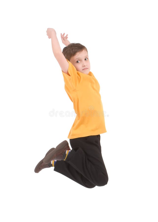Young boy jumping up stock image. Image of looking, manlike - 2327323