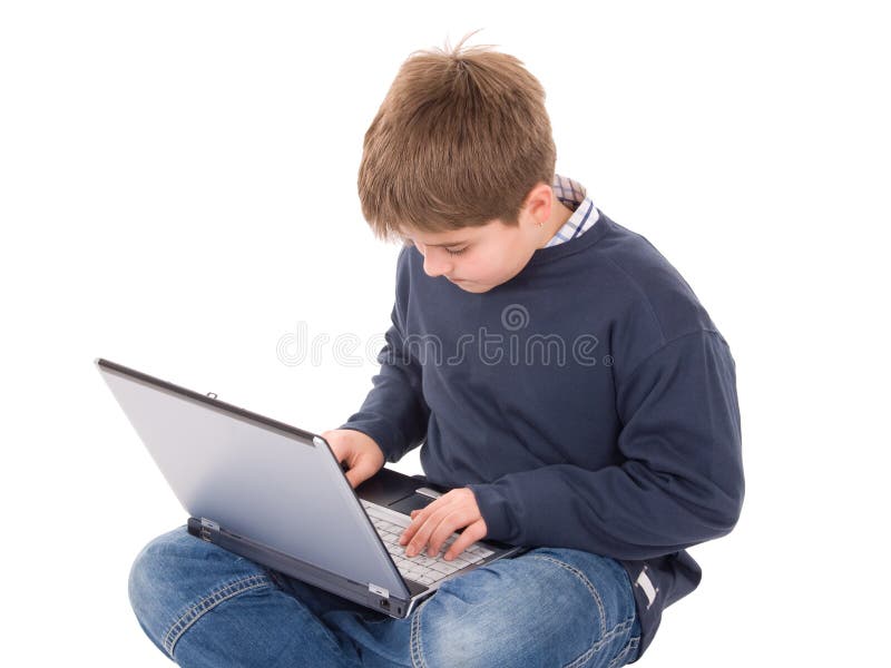 Young boy with laptop stock photo. Image of connectivity - 4783518