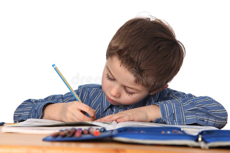 Young boy learning stock image. Image of keen, school - 18339177