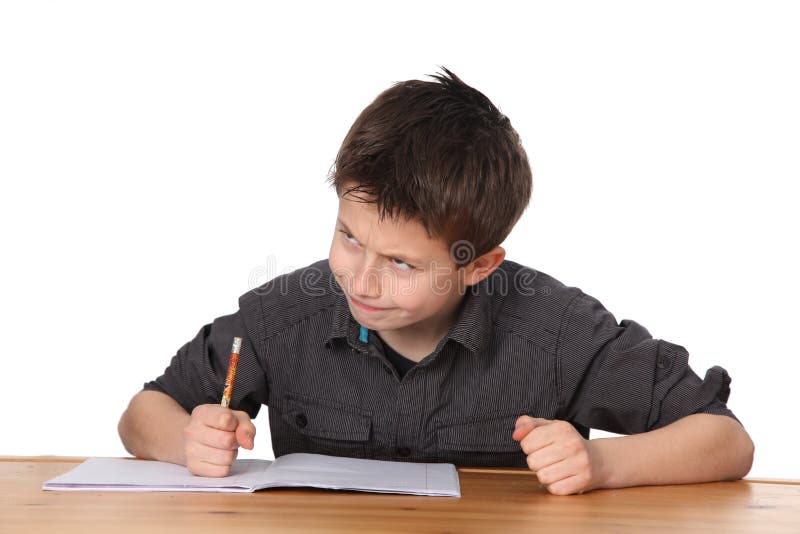 Young boy learning stock image. Image of keen, school - 18339177