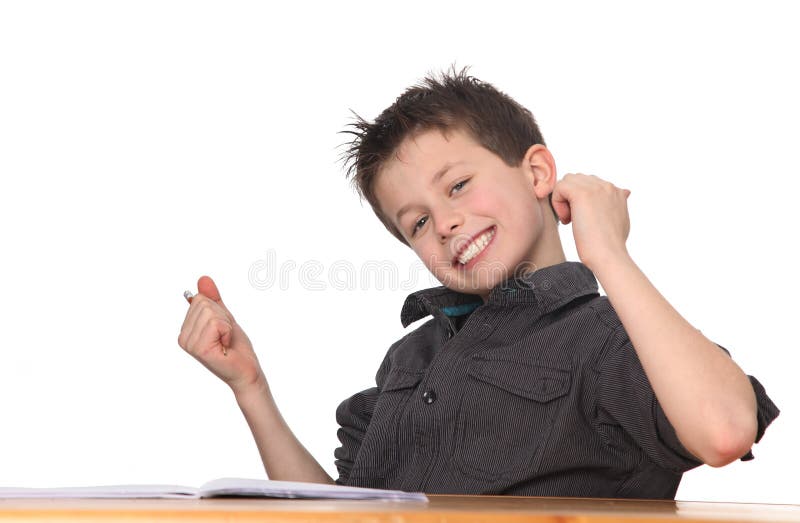 Young boy learning stock photo. Image of eager, concept - 18339550