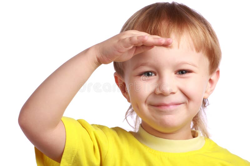 Young boy looking forward stock image. Image of isolated - 7455481