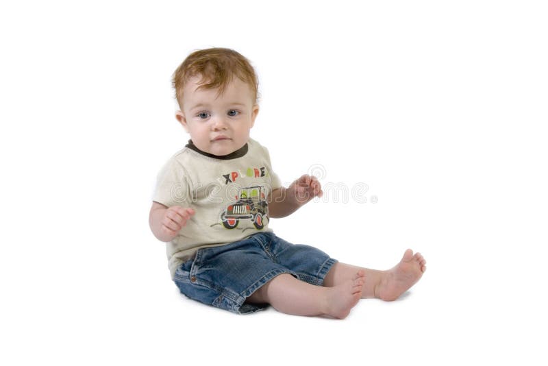 A Young Boy Looking at Forward Stock Photo - Image of playful, toddler ...