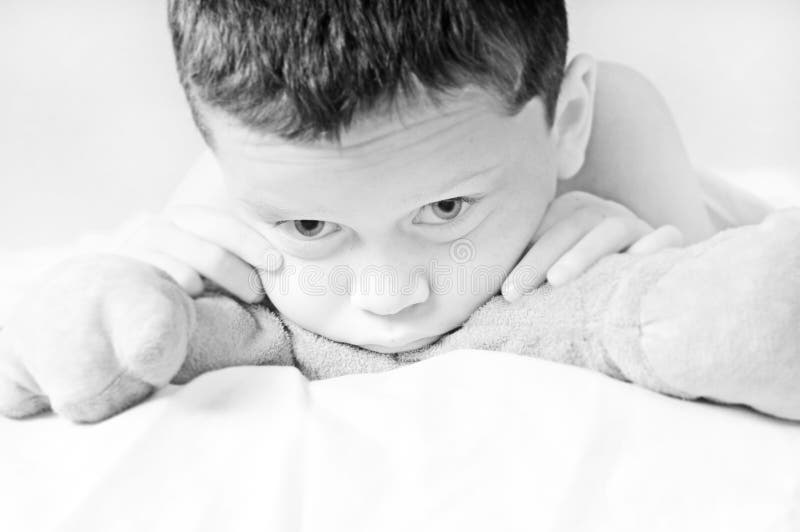 Young Boy Looking Concerned Stock Image - Image of communication ...