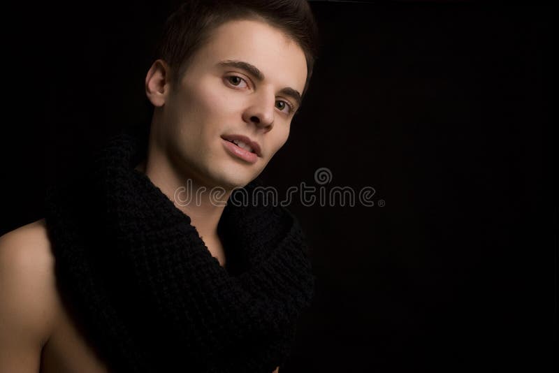 Young boy low key portrait stock image. Image of fashionable - 10858175