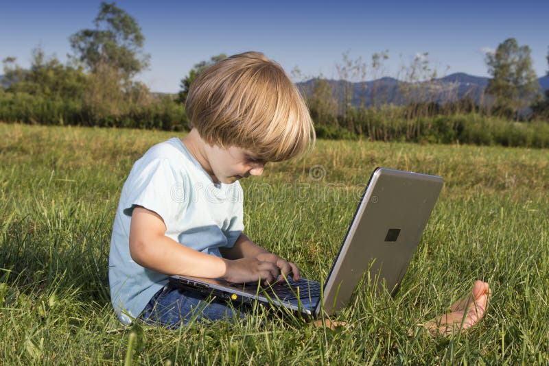 Young boy with notebook stock image. Image of playing - 25469751