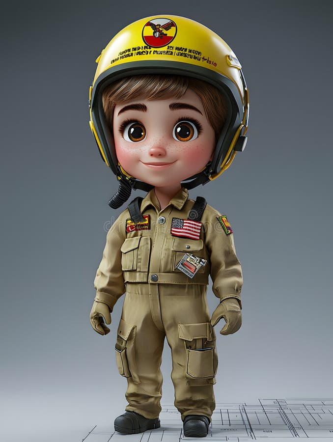 Young Boy in Pilot Gear with Bright Smile Stock Photo - Image of mood ...