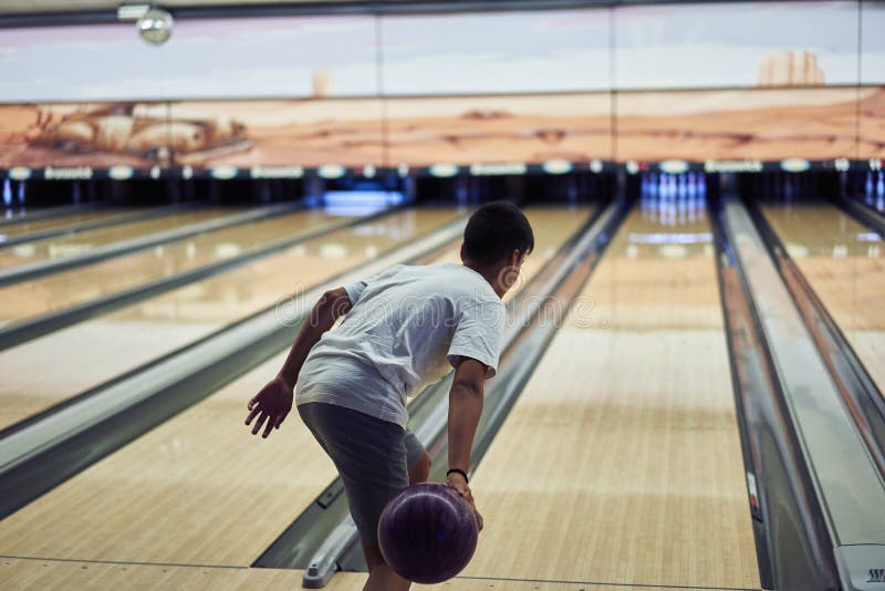 Young boy bowling stock photo. Image of caucasian, child - 16005110