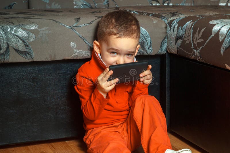Young Boy Playing Mobile Games Stock Image - Image of consumer ...