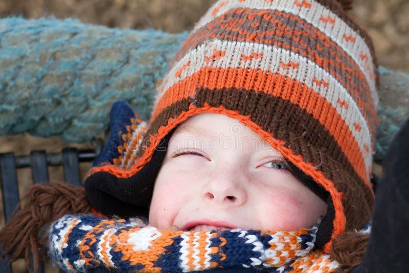 Young Boy Playing at the Park on a Cold Day Stock Photo - Image of park ...