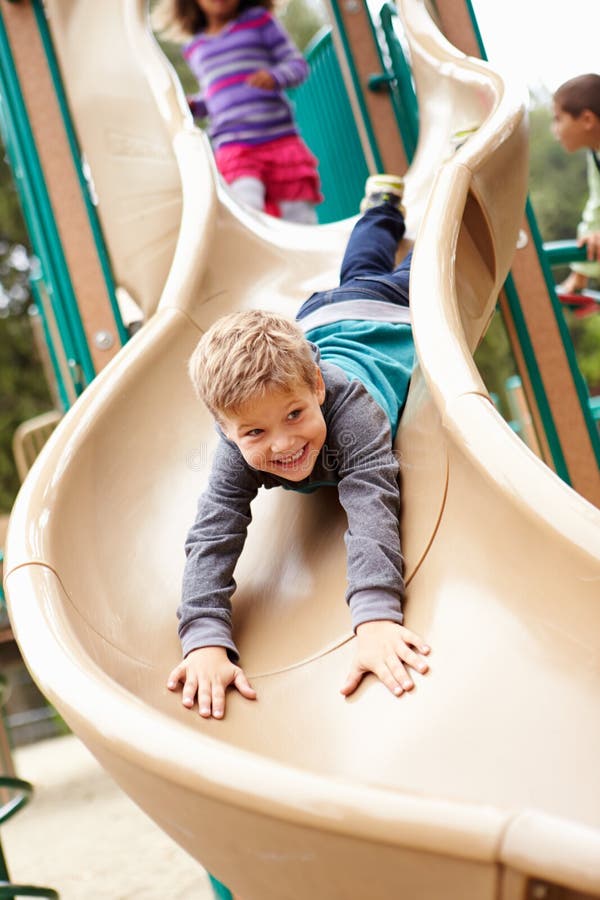 Group of Young Children Running Towards Camera in Park Stock Image ...