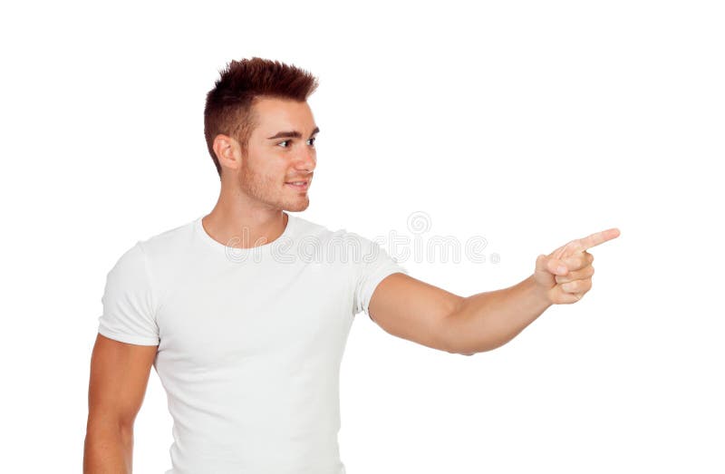 Young Boy Pointing Something Stock Image - Image of length, friendly ...