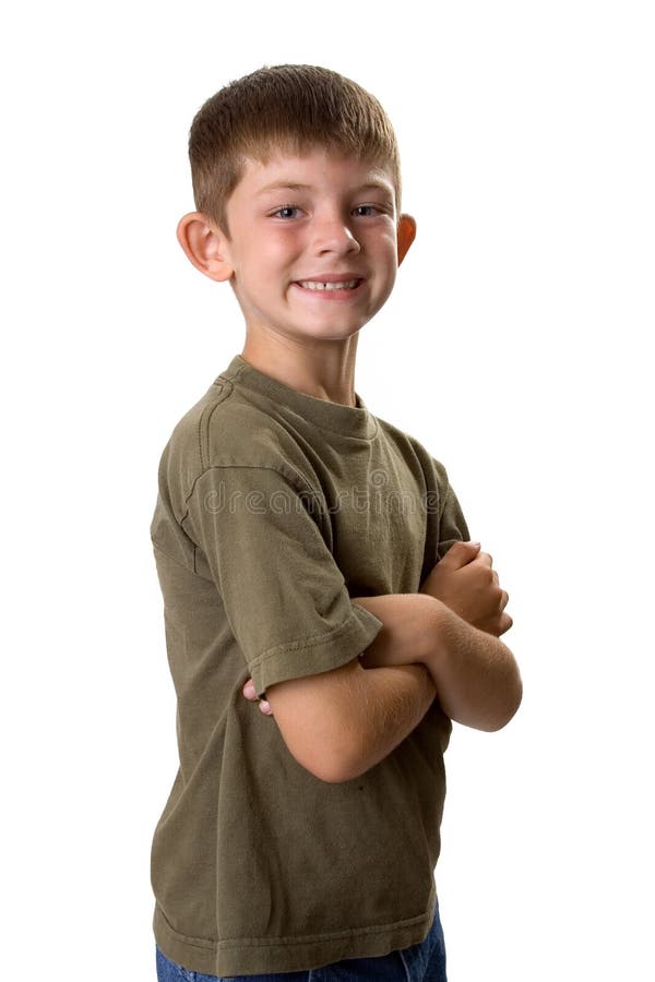 Young Boy Portrait Arms Folded Stock Photo - Image of blue, kids: 1163698