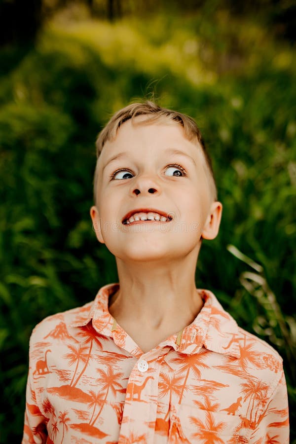 Young Boy Posing with a Silly Face Stock Image - Image of portrait ...