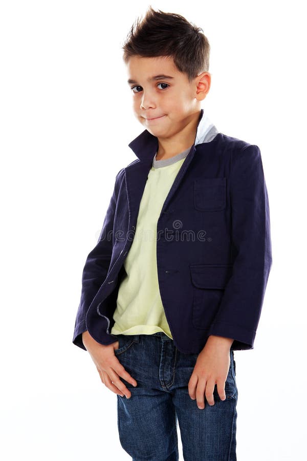 Young boy posing in studio stock photo. Image of haircut - 115818960