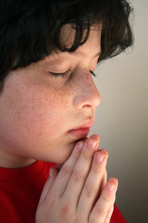 Young Boy Praying stock image. Image of back, pure, kneeling - 7135211