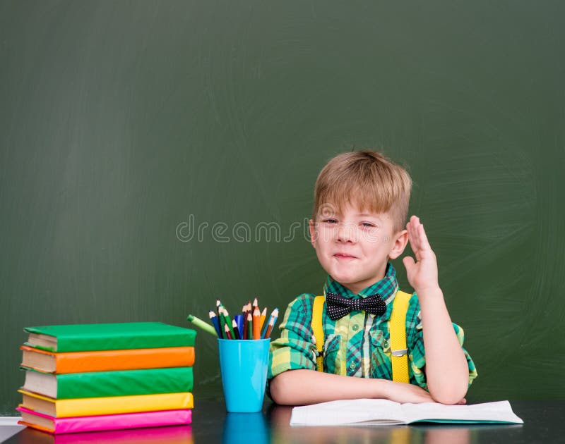 Wise Student is Raising Hand To Ask Question Stock Photo - Image of ...