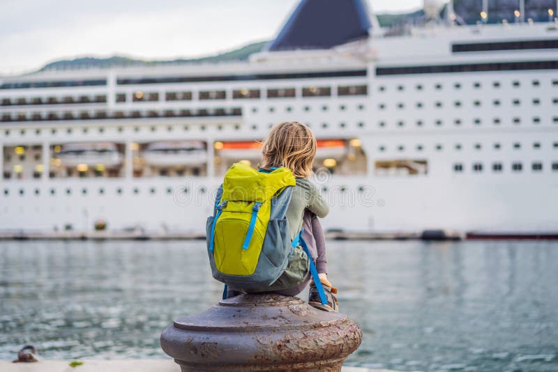 Young Boy Ready To Travel on Cruise Ship Stock Image - Image of ...