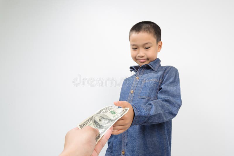 Young Boy Receive American Bank Note Hand Stock Photos - Free & Royalty ...