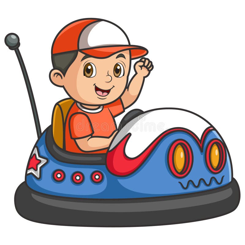 A Young Boy Riding a Bumper Car Stock Vector - Illustration of ...