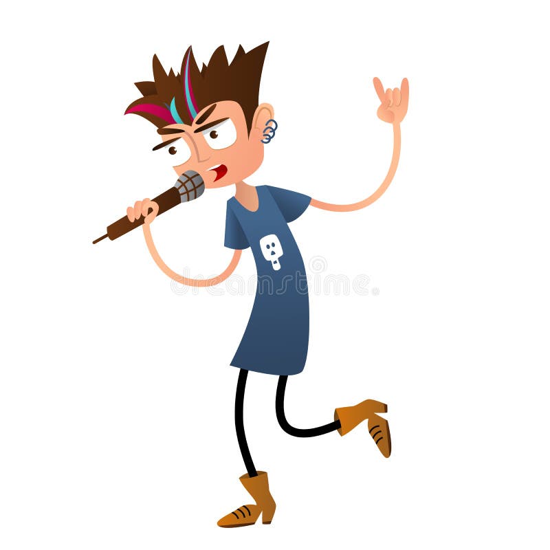 Cartoon singer boy. stock vector. Illustration of performer - 21352650