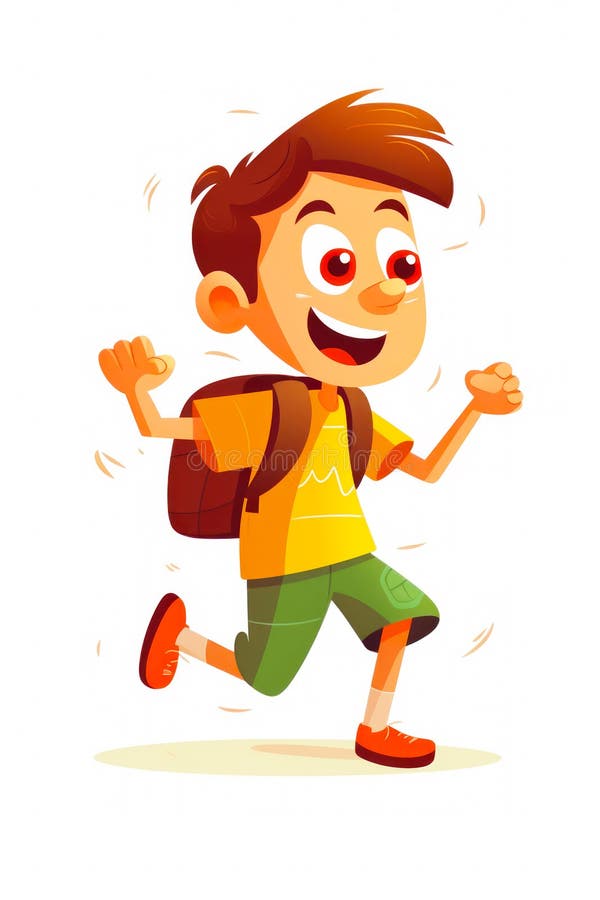 Boys Running Backpack Cartoon Stock Illustrations – 57 Boys Running ...