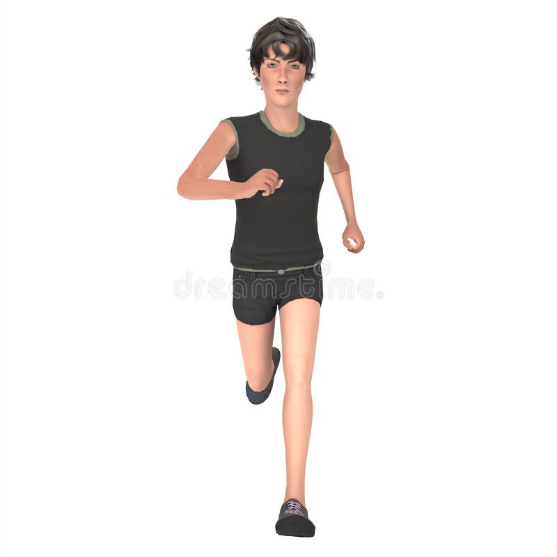 Young Boy Running Isolated on White Background Stock Illustration ...