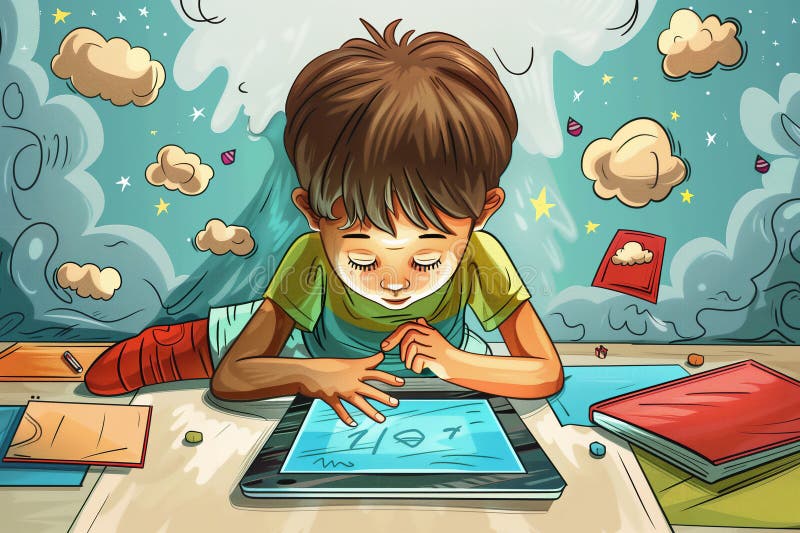 Young People Studying Computer Stock Illustrations – 6,450 Young People ...