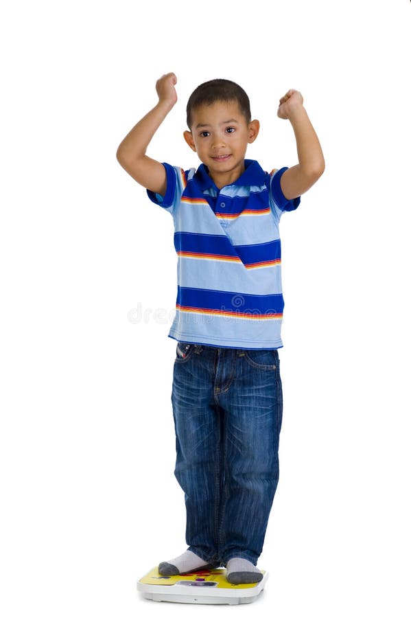 Young boy on scale stock photo. Image of isolated, loss - 13264990