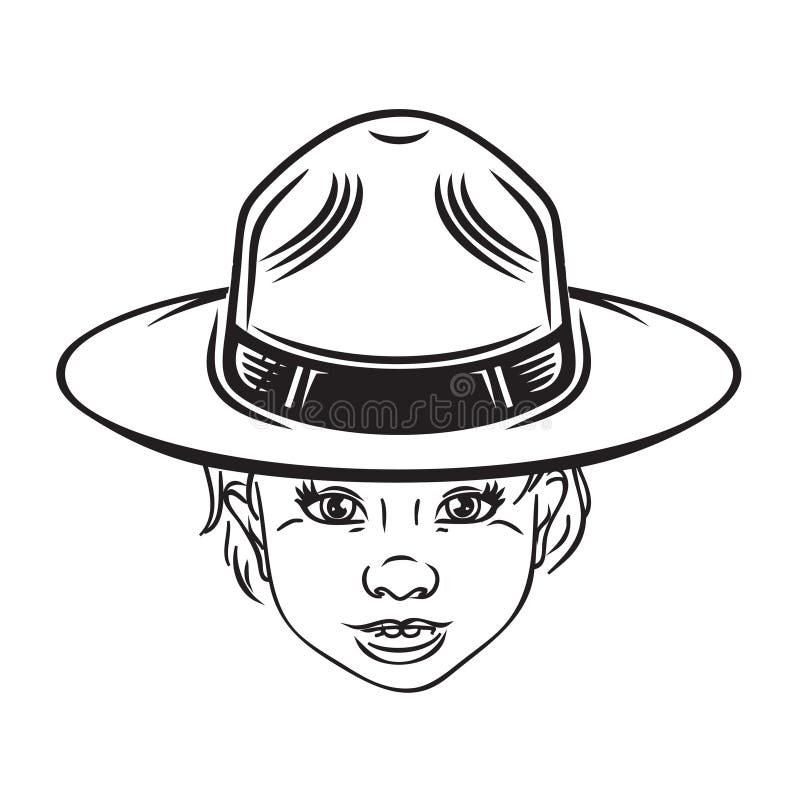 Young boy scout in a hat stock vector. Illustration of accessory ...