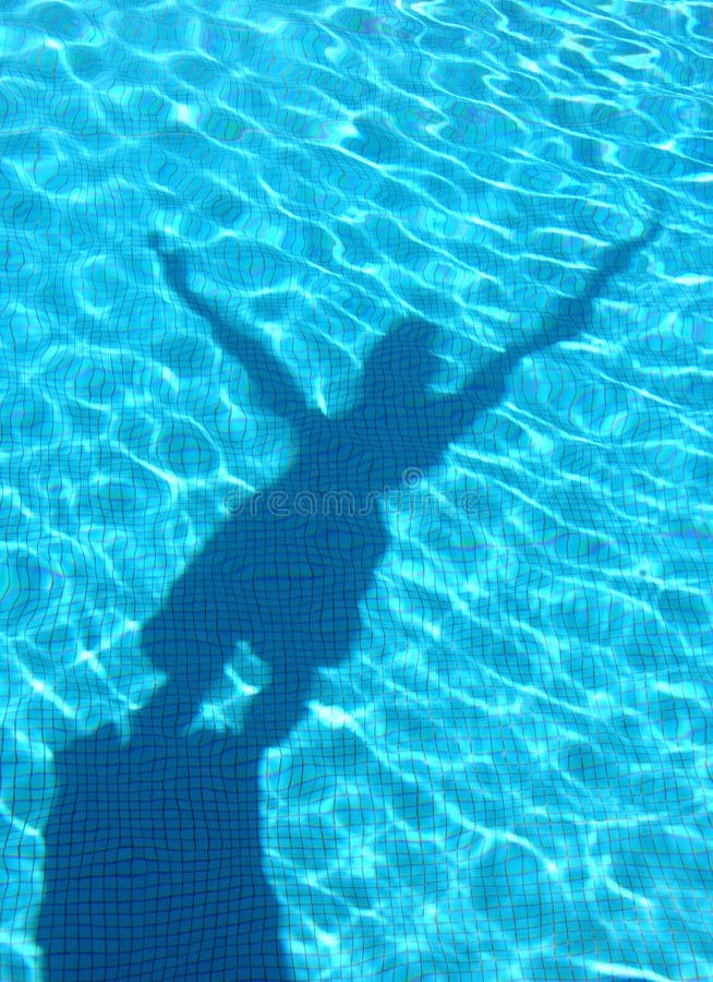 Young Boy Shadow Diving in the Swimming Pool Stock Photo - Image of ...
