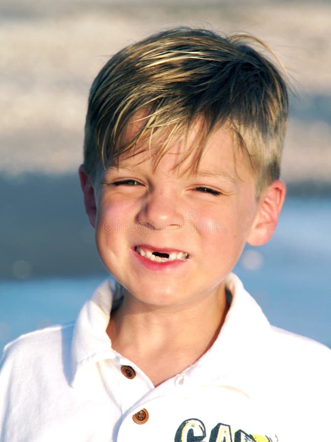 Young Boy Smiling - Toothless Stock Image - Image of childs, expression ...