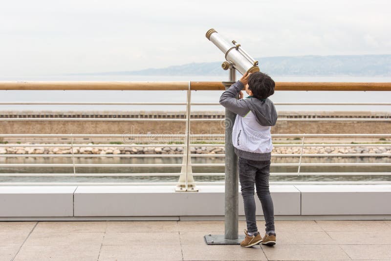 Young Boy Exploring the Sky with a Telescope Editorial Stock Photo ...