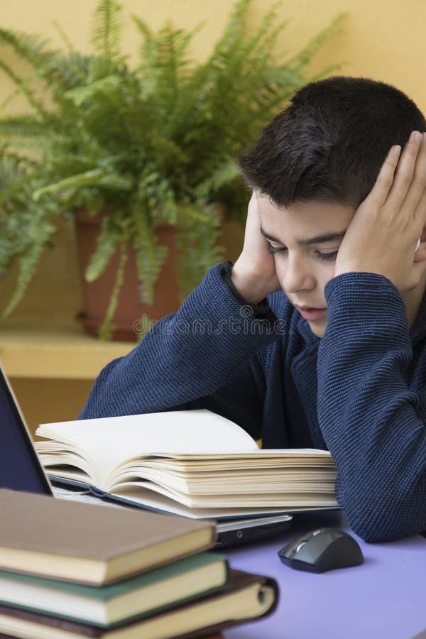 Boy studying book stock image. Image of education, school - 97241559