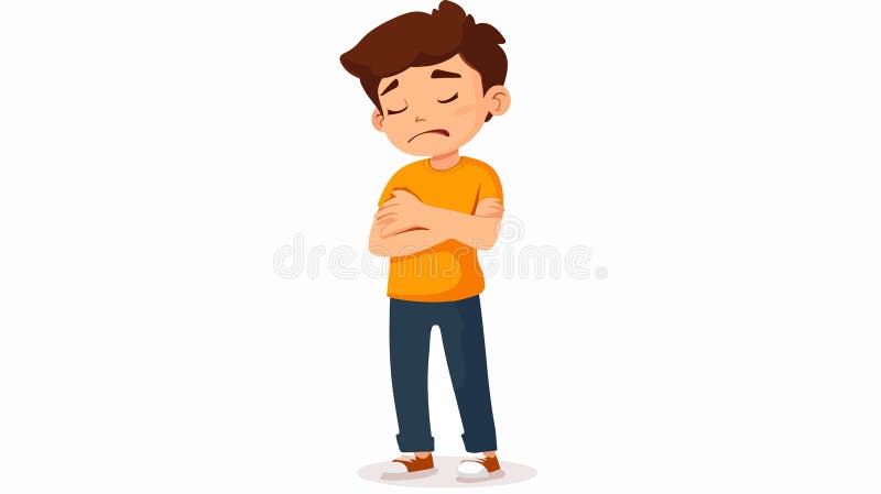 Young Boy Suffering Stomach Ache - Vector Illustration Stock Vector ...