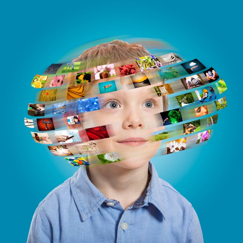 Young Boy. Technology Concept. Stock Image - Image of information ...