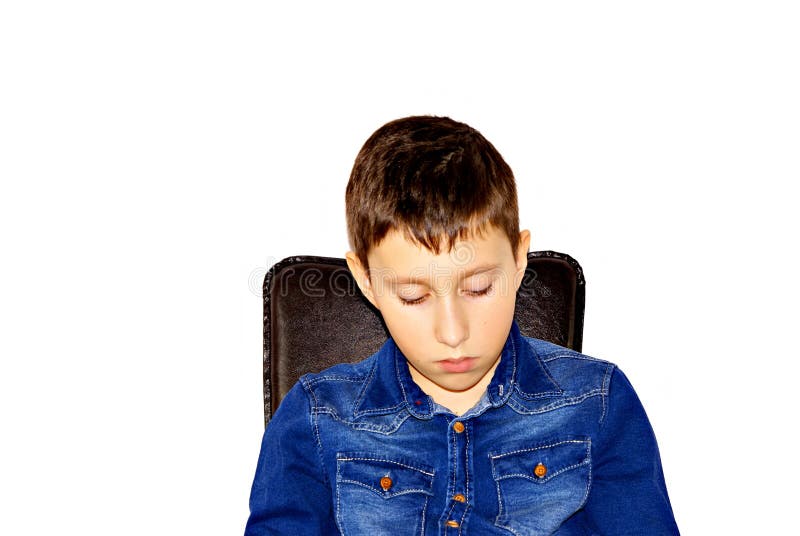 Young boy thinking stock image. Image of concentration - 51852737