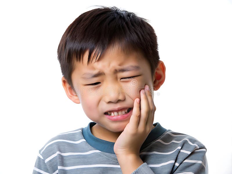 Young Boy with Toothache on a White Background Stock Illustration ...
