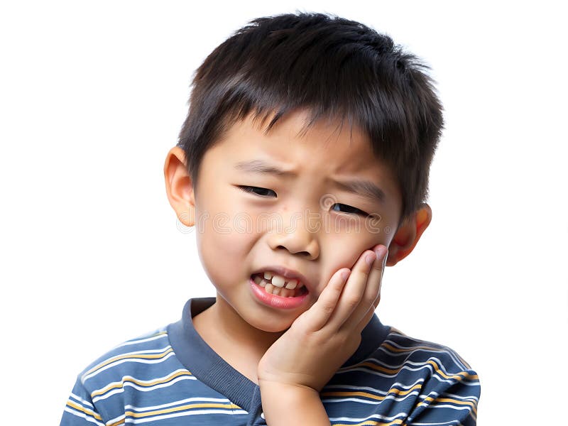 Young Boy with Toothache on a White Background Stock Illustration ...